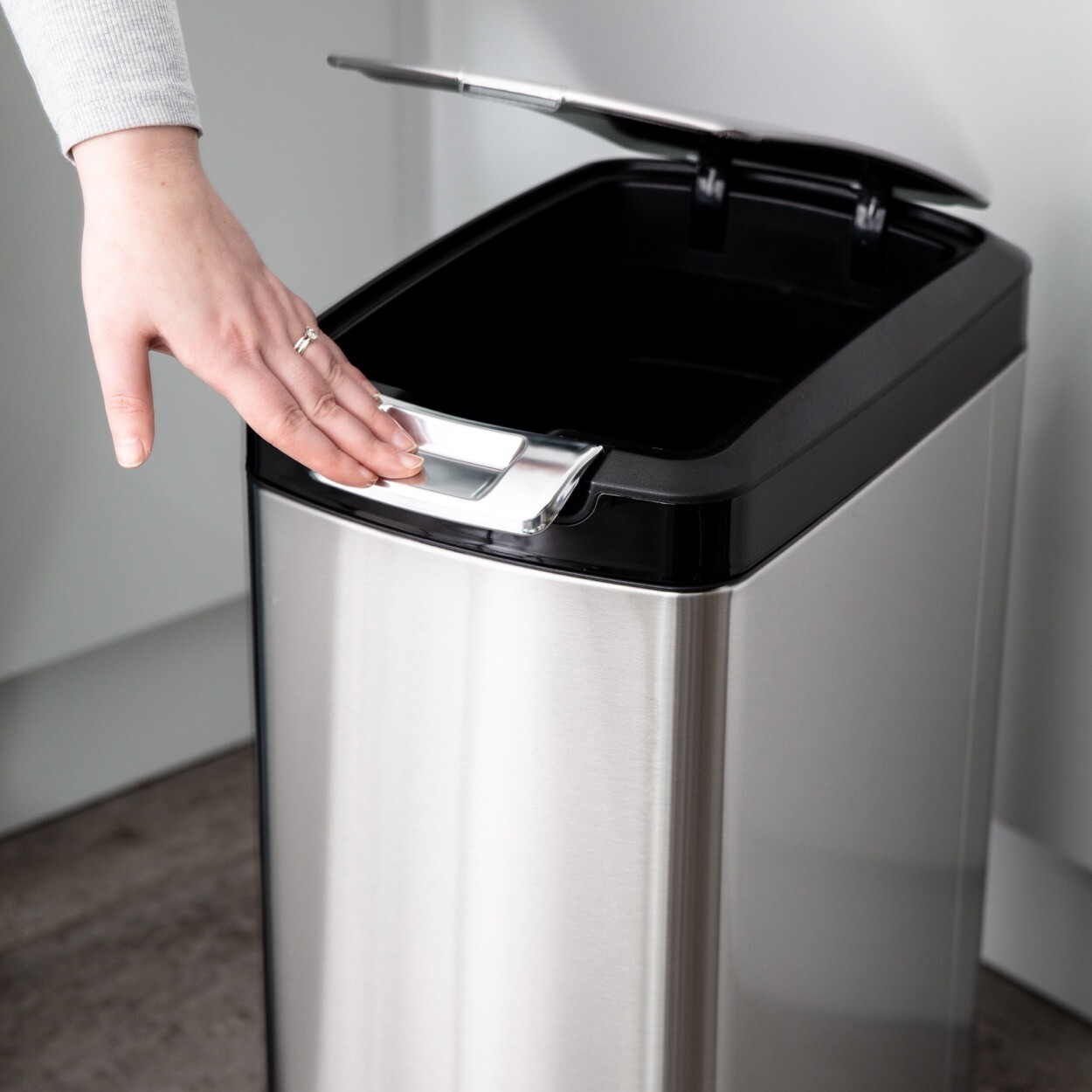 Addis 30 Litre Slim Rectangular Kitchen waste bin with Push Button Lid ...