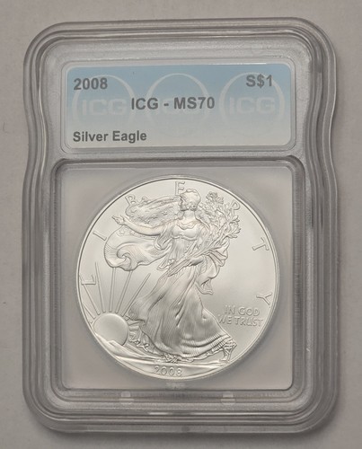 2008 American Silver Eagle MS70 ICG | eBay