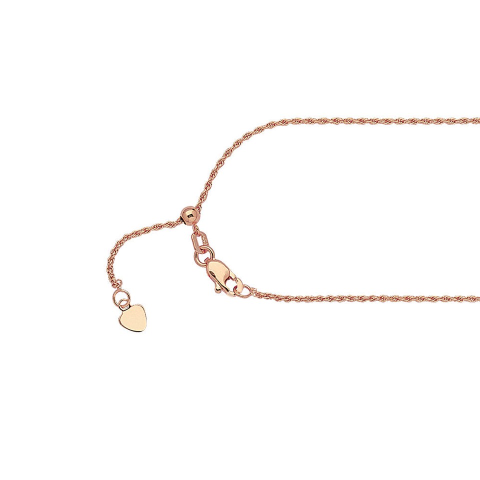 Diamond Cut Silicone Adjustable Rope Chain in 14K R/G | eBay