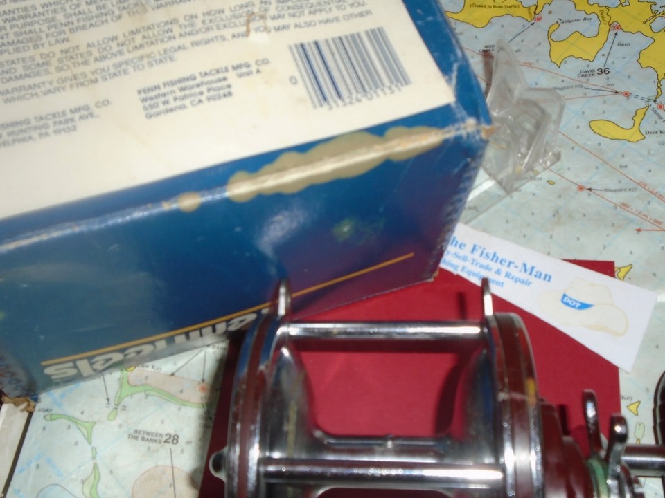 PENN SENATOR 113H 4/0 FISHING REEL WITH BOX USED PENN 4/0 HIGH SPEED ...