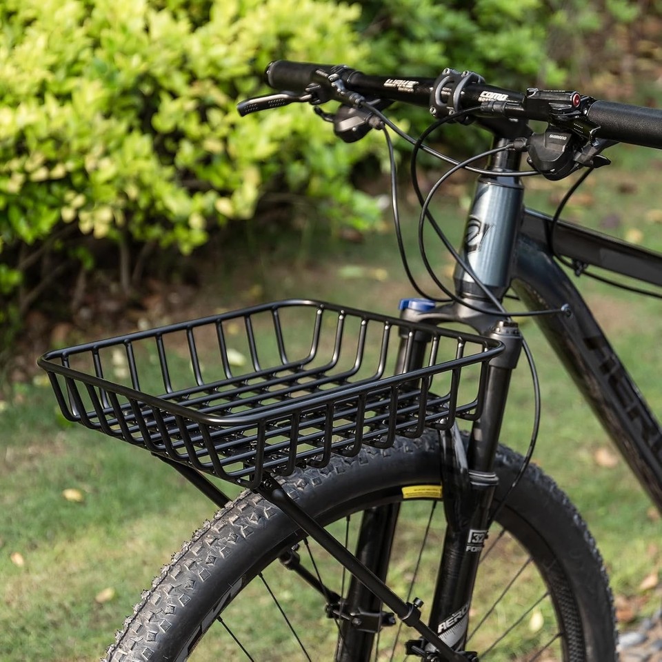 Bike Basket Rack - Large Front Bicycle Basket with Struts - Front Mount ...