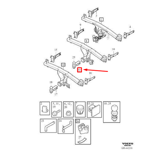 VOLVO XC40 Towbar Hitch Ball Cage 31664077 NEW GENUINE | eBay