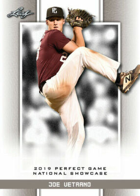 JOE VETRANO 2019 "1ST EVER PRINTED" LEAF PERFECT GAME NIKE ROOKIE CARD ...