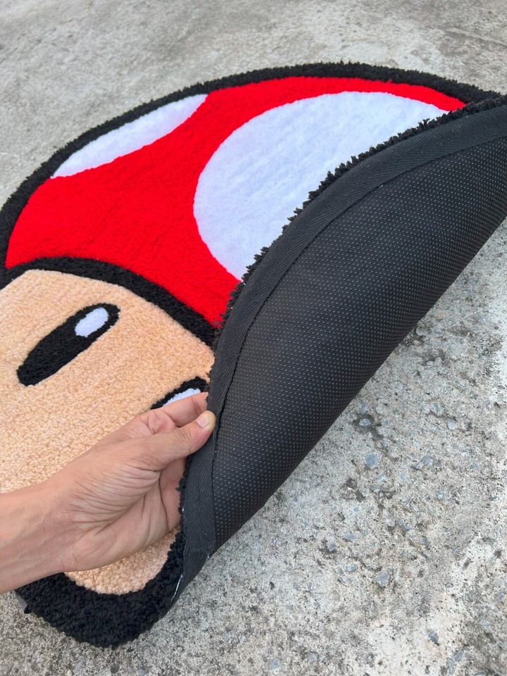 Mushroom Rug, Handtufted Super Mario Rug, Cool Colors Custom Rug for ...