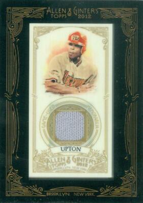 Justin Upton jersey relic baseball card 2012 Topps Allen & Ginters # ...