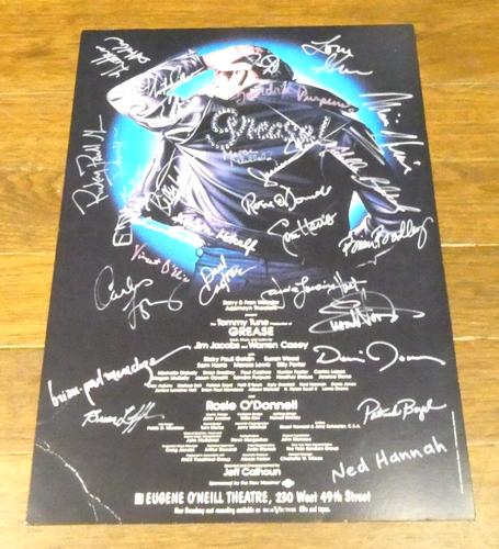 Grease Original Signed Cast Poster 25 Signatures with Rosie O'Donnell ...