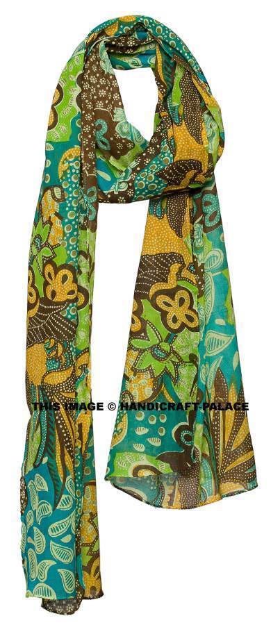 Floral Cotton Scarf Ethnic Handmade Scarves Hijab Neck Wraps Indian ...