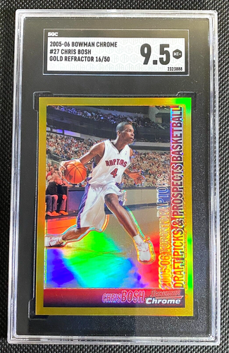 2005 Chris Bosh Bowman Chrome Gold Refractor /50 SGC 9.5 MINT+ DRAFT ...
