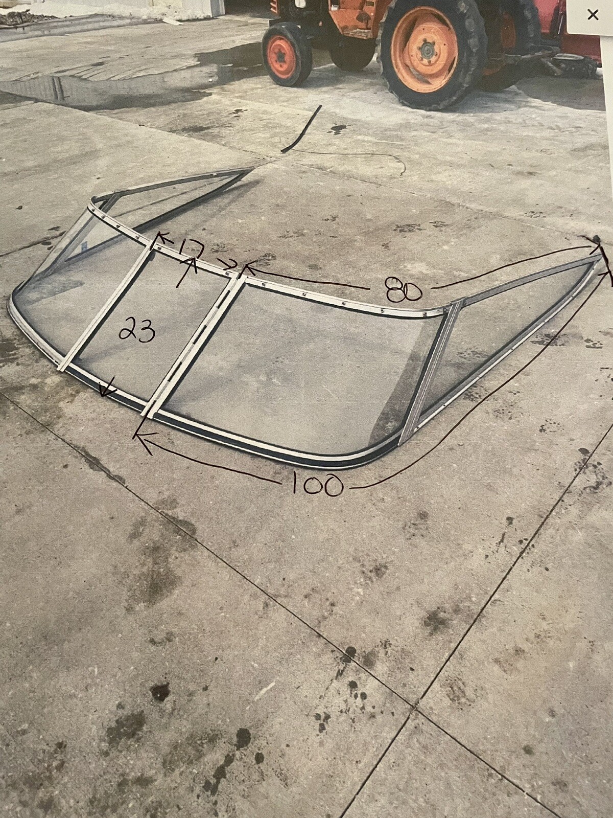 94 Four Winns Sundowner 195 Boat curved windshield wind shield right ...