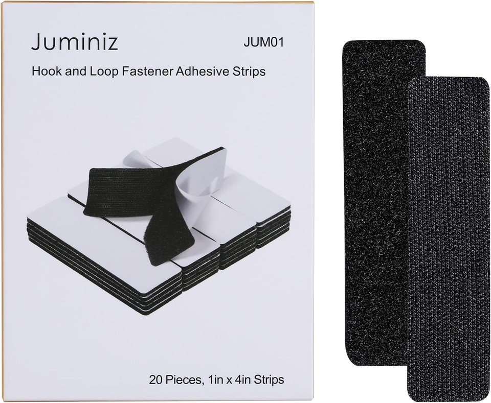 20 Sets 1X4 Inch Hook and Loop Fastener Strips with Adhesive Heavy Duty ...