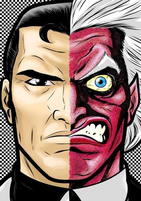 Two-face sticker Batman Harvey Dent dc comics weatherproof bumper vinyl ...