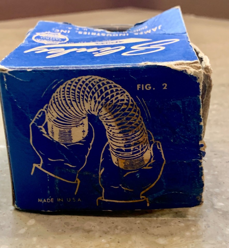 VINTAGE 1940'S SLINKY, BLUE BOX, JAMES INDUSTRIES, CLIFTON . PA , NEAT ...