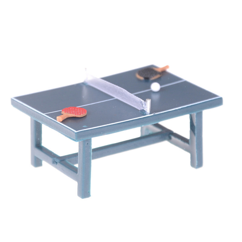 1/12 Dollhouse Mini Ping Pong Table With Balls & Rackets Doll House ...