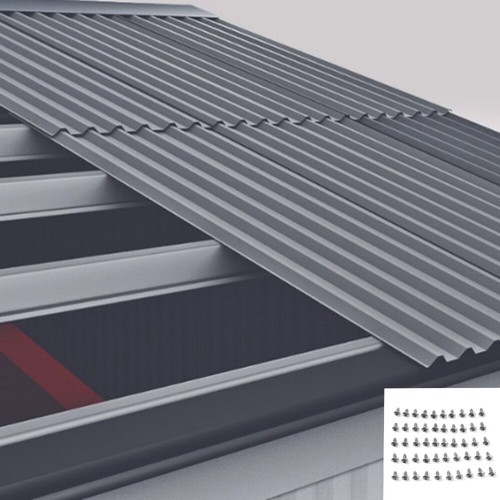 6.2m² Covering Corrugated Metal Roof Sheets Galvanized 12pcs Roofing ...