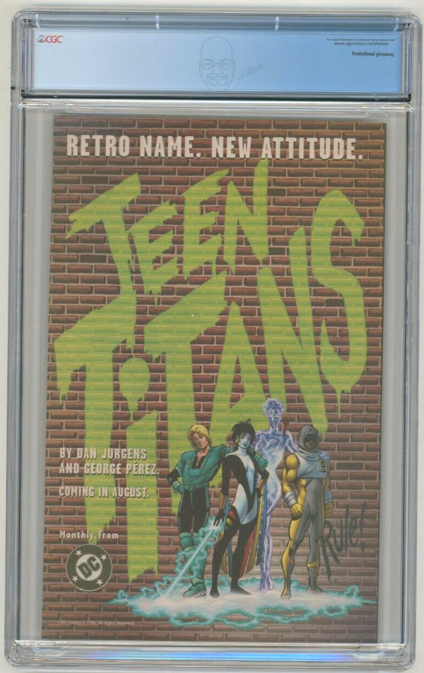 George Perez Collection Copy CGC 9.8 Teen Titans Beat 1 1996 Promo ...