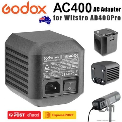 AU*Godox AC400 AC Adapter for Witstro AD400Pro Monolight Flash (100 to ...