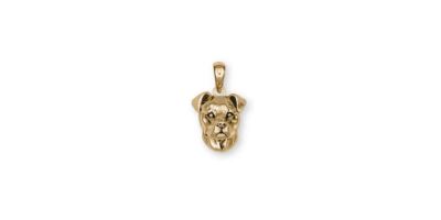 Pit Bull Jewelry 14k Gold Handmade Pit Bull Pendant PAS42X-PG | eBay