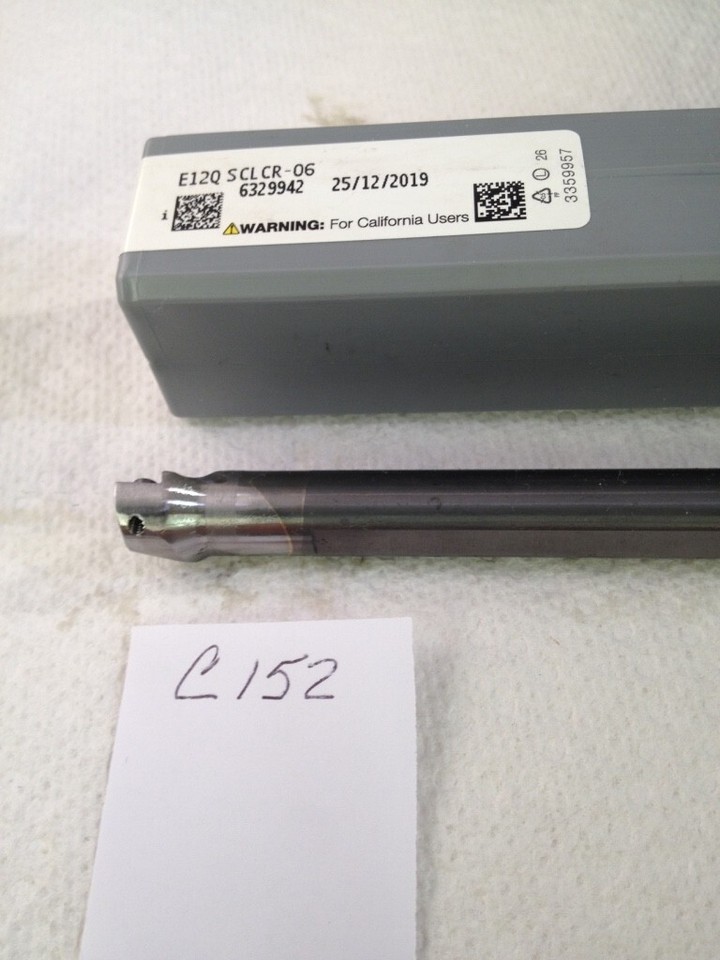 1 NEW ISCAR 12 mm CARBIDE BORING BAR E12Q-SCLCR-06. W/COOL. CCMT. 7 ...