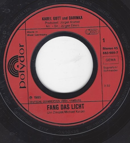 KAREL GOTT + Darinka Rolincová 1985 : Fang das Licht | eBay.de