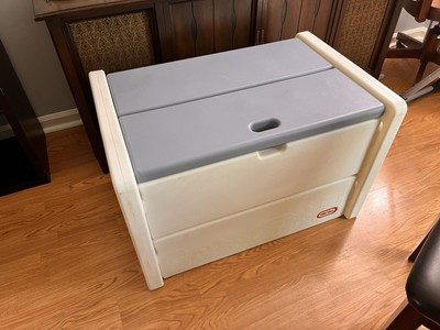 Vintage Little Tikes Tykes Kid Child Size Large Toybox Toy Box Blue ...