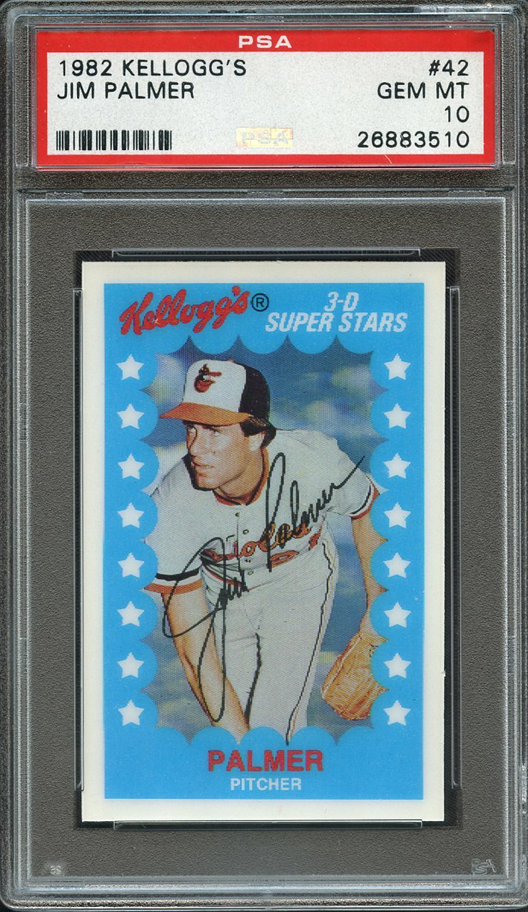 1982 KELLOGG'S 42 JIM PALMER PSA GEM MT 10 | eBay