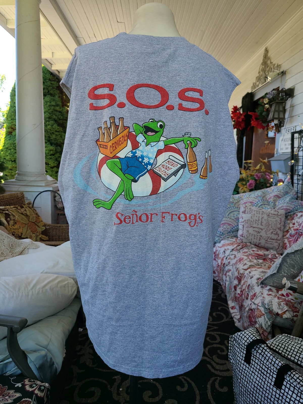 Vintage Senor Frogs IXTAPA grey Tank Top 1X - Gem