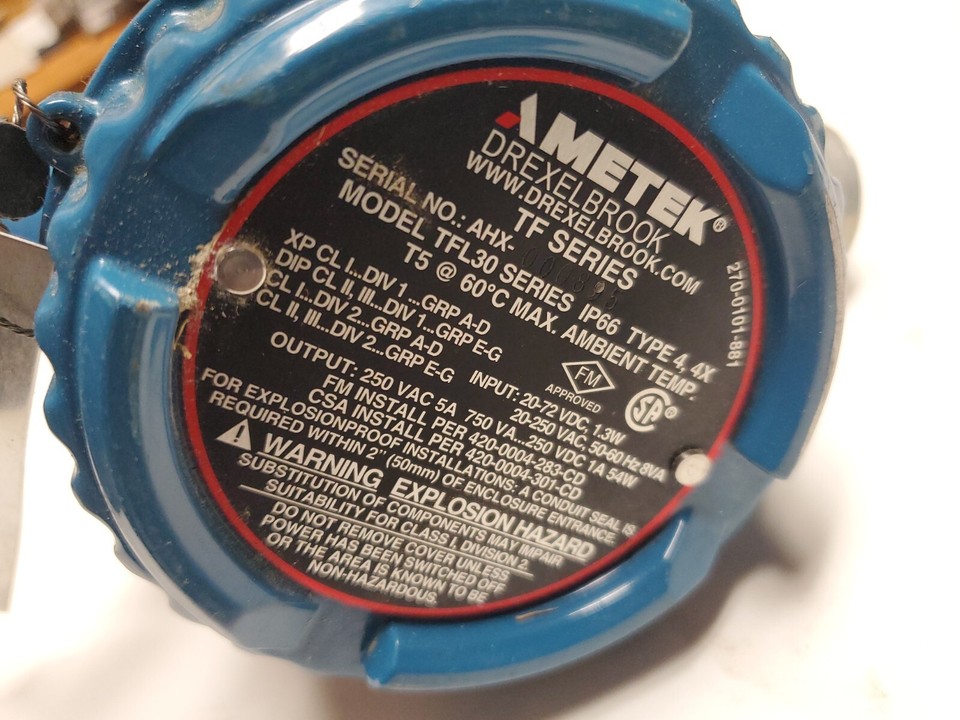 Ametek Drexelbrook TFL30 Relay Output Vibrating Level Switch TF Series ...