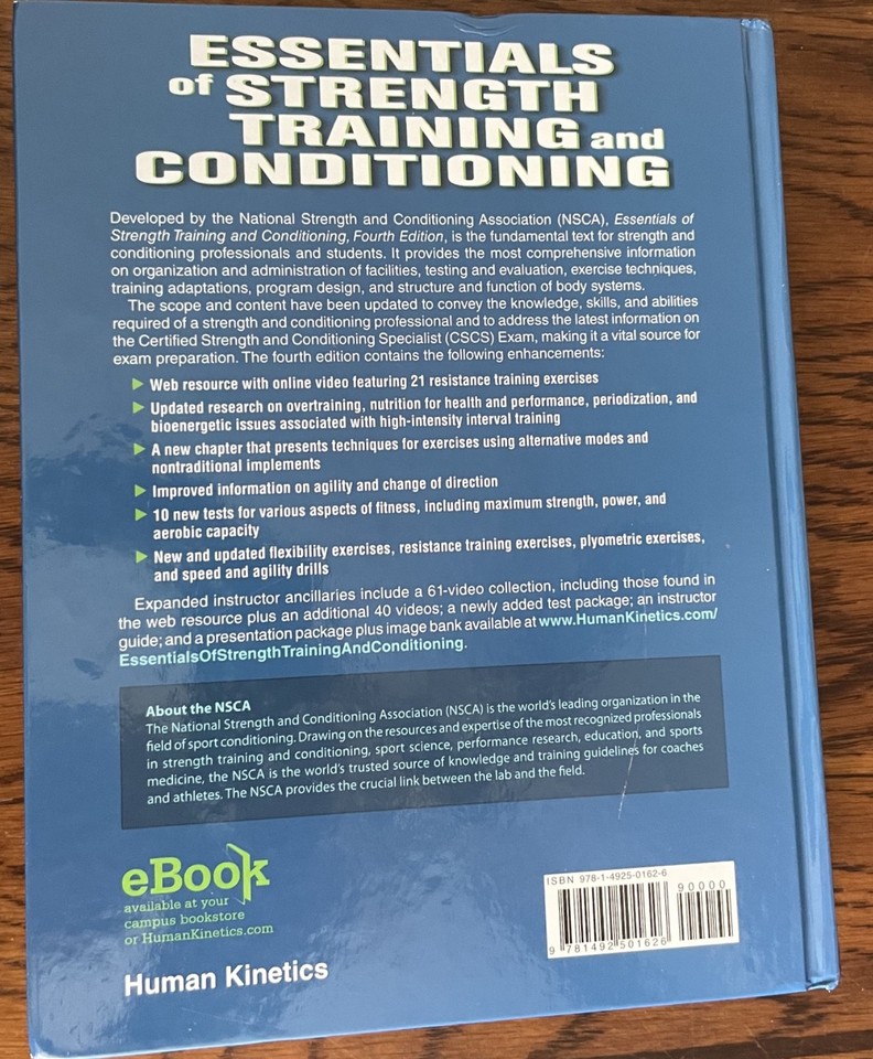 Essentials of Strength Training and Conditioning by NSCA 4th Ed. HC by ...