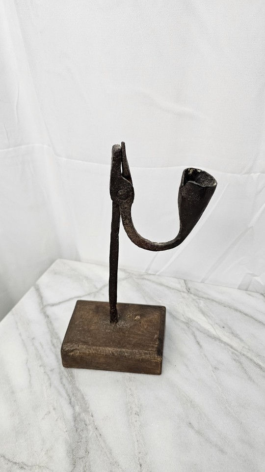 Antique 18th Century Rush Light Wrought Iron Rushlight Candlestick | eBay