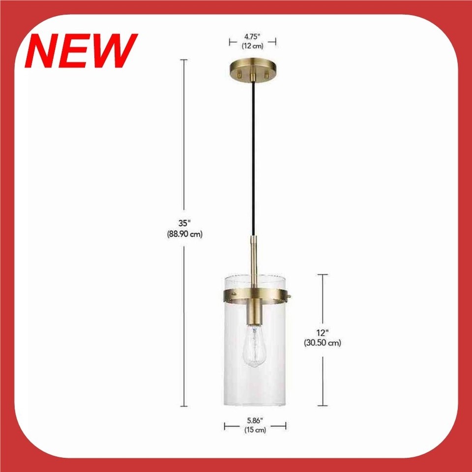 Globe Electric Connor 1-Light Brass Pendant Light R23 | eBay