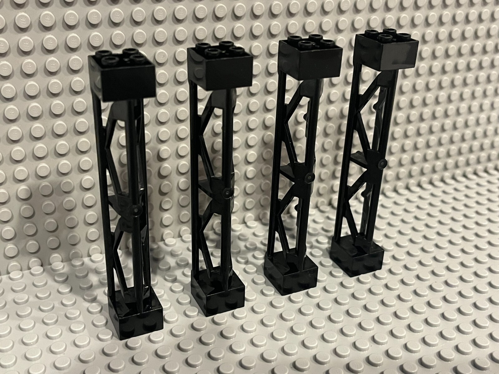 LEGO 95347 Support Girder Black 2X2X10 - 3 Posts 3 Sections (Lot Of 4 ...