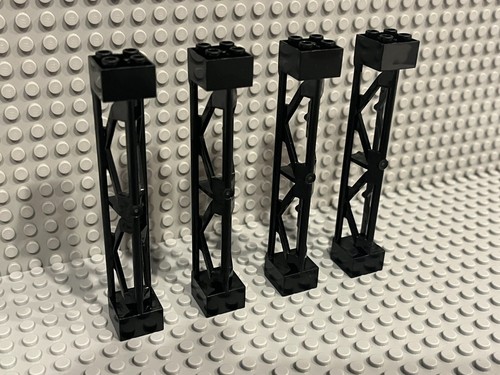 LEGO 95347 Support Girder Black 2X2X10 - 3 Posts 3 Sections (Lot Of 4 ...