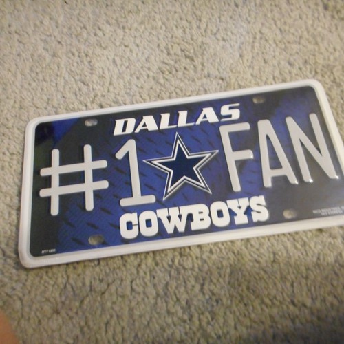 DALLAS COWBOYS FOOTBALL NFL #1 FAN LICENSE PLATE ALUMINUM METAL CAR ...