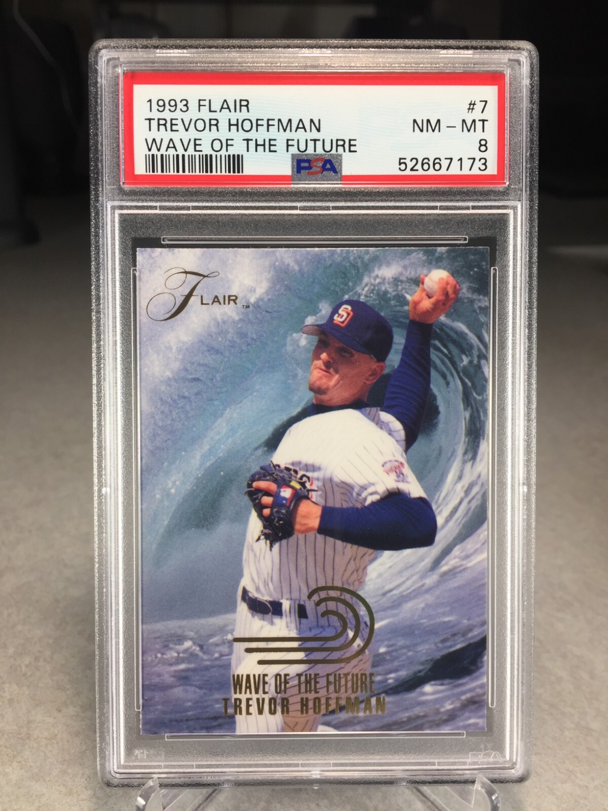 1993 Flair Wave Of The Future Trevor Hoffman #7 - PSA 8 - San Diego ...