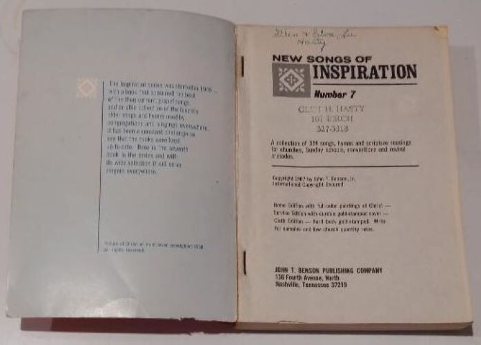 Vintage Softcover “New Songs of Inspiration, Number 7” Home Edition ...