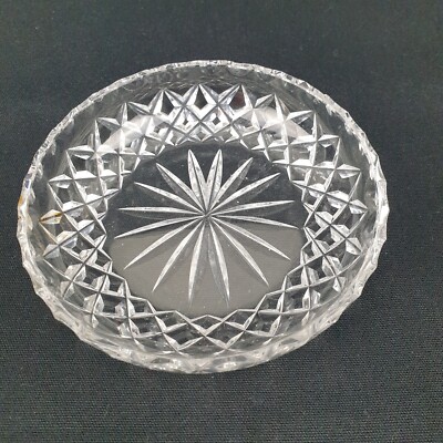 Vintage Crystal Trinket Bowl, Diamond Pattern, Clear, 10 cm x 3 cm ...