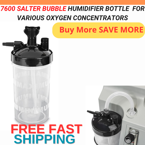 7600 Salter Bubble Humidifier Bottle for Oxygen Concentrators Black Lid ...