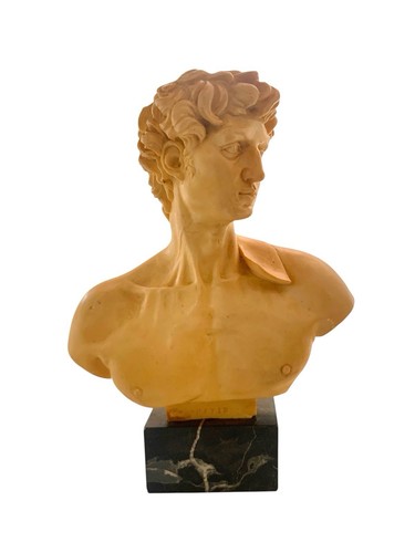 Bust David Sculpture Signed Mixed Martial Made in Italy Vintage Classic ...