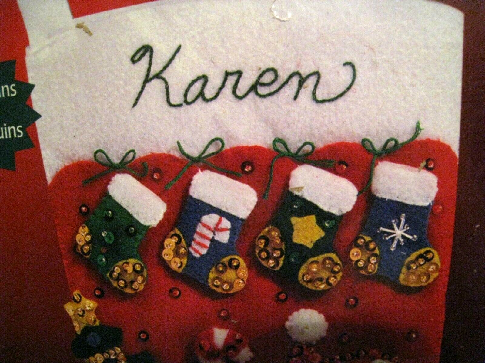 Janlynn Christmas Felt Applique Stocking Craft Kit, HOLIDAY SANTA,90-50 ...