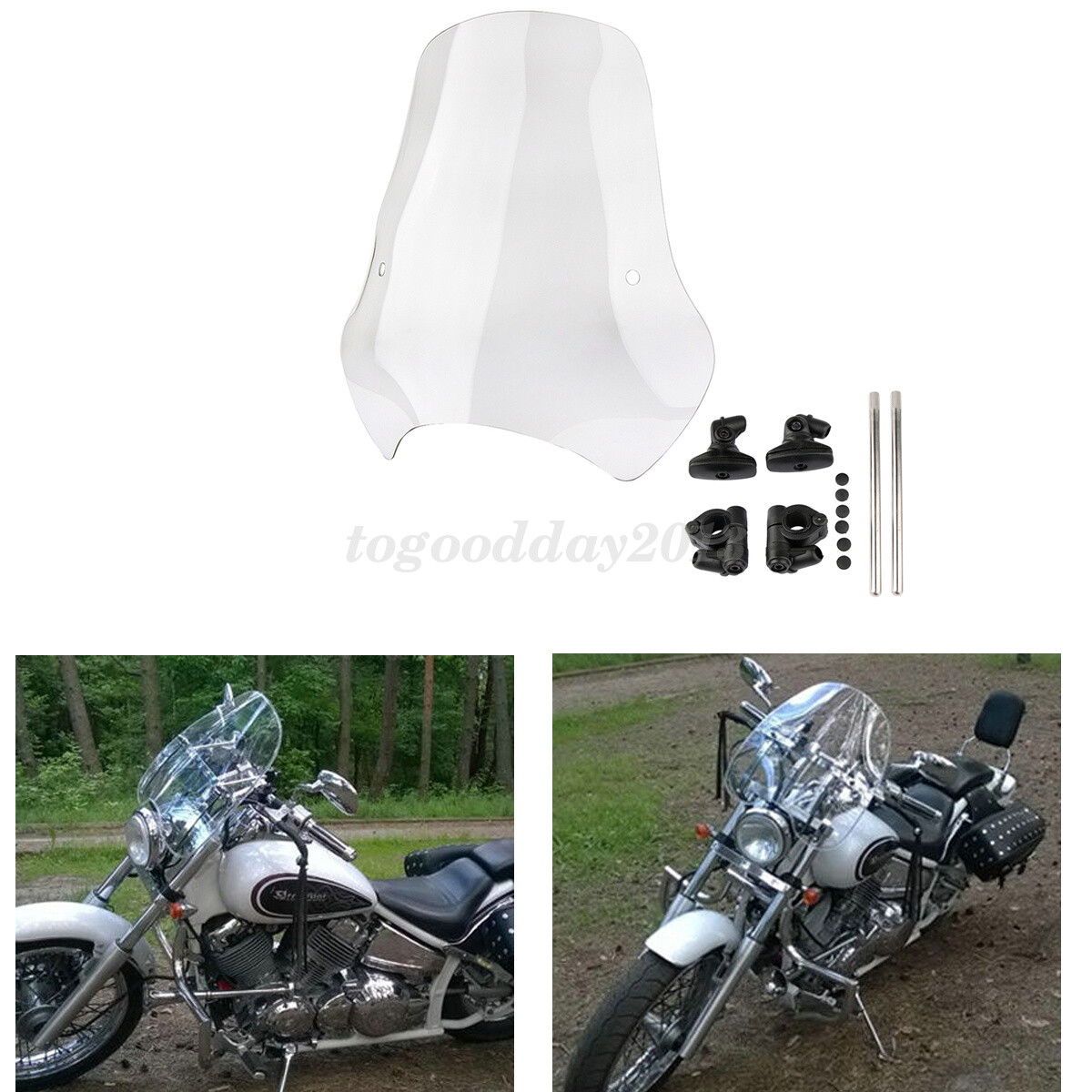 Motorcycle Windshield Windscreen 7/8" & 1" Handlebar Mount Hardware For ...