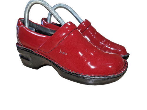 BOC Born Concept Shoes Womens Peggy Clogs Slip On Red Patent Leather Sz ...