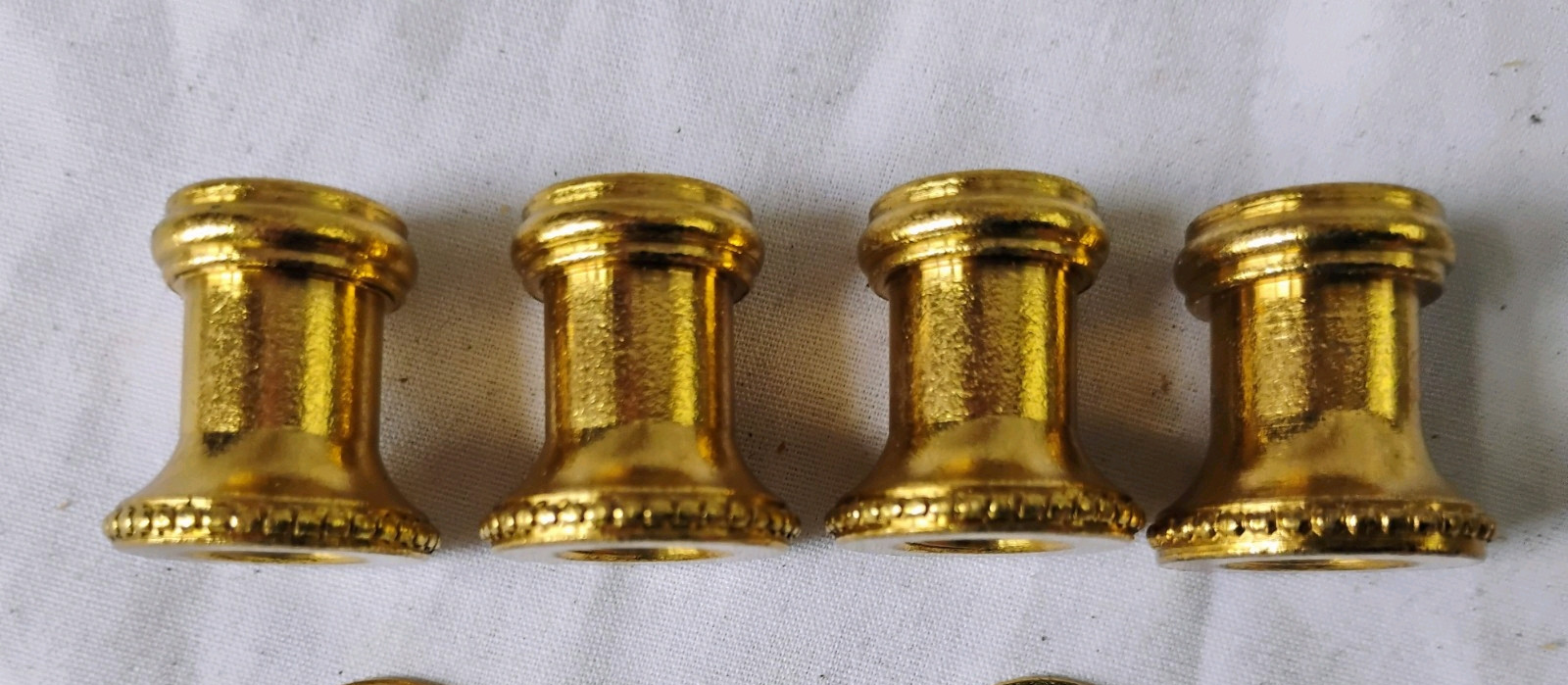 4 Vintage Brass Spacers Fittings Lamp Part Pedestal Column Neck Part 3/ ...