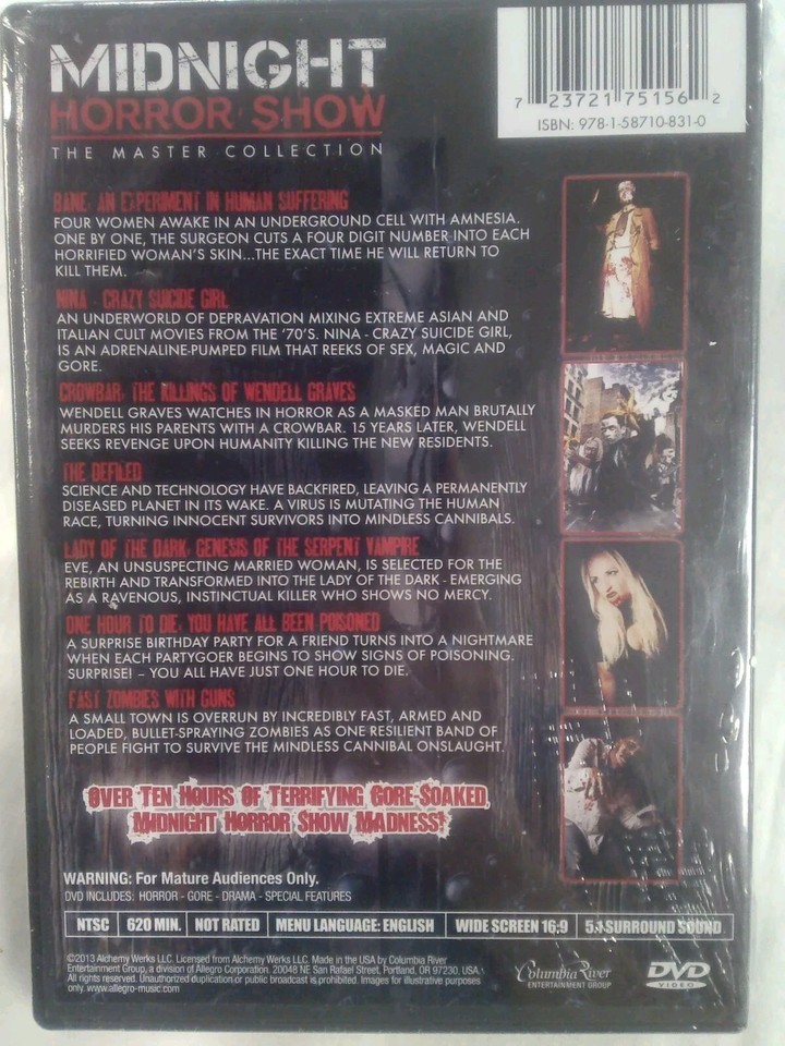 MIDNIGHT HORROR SHOW: THE MASTER COLLECTION NEW DVD 7 FILM SET ...