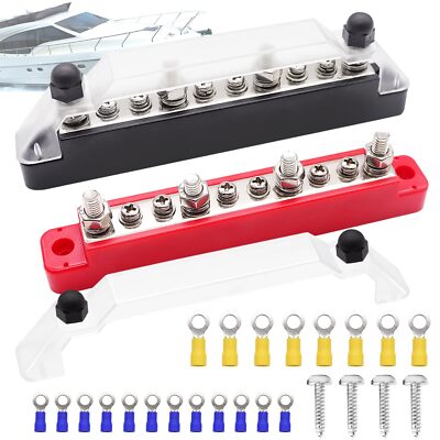 Aienxn 150A 12V Bus Bar Marine, 1/4" Power Distribution Block, Battery ...