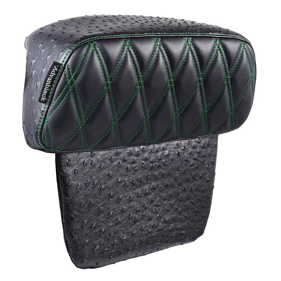 Advanblack Raptor Small Backrest Pad Green Stitching Fits Harley ...