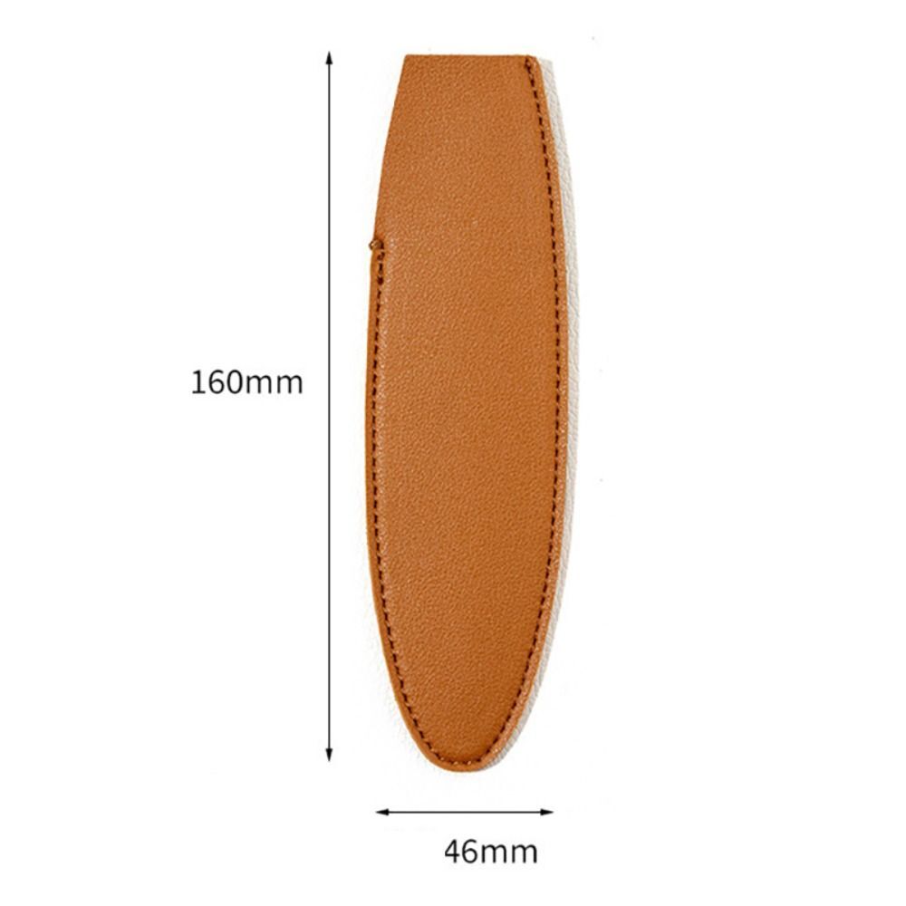 Oval Pen Pouch PU Leather Pen Holder Pen Protective Case Business ...