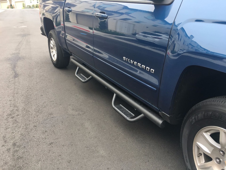 Fit 2019-2025 Chevy Silverado Crew Cab Hoop Side Steps Running Boards ...