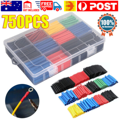 750Pcs Cable Heat Shrink Tubing Sleeve Wire Wrap Tube 2:1 Assortment ...