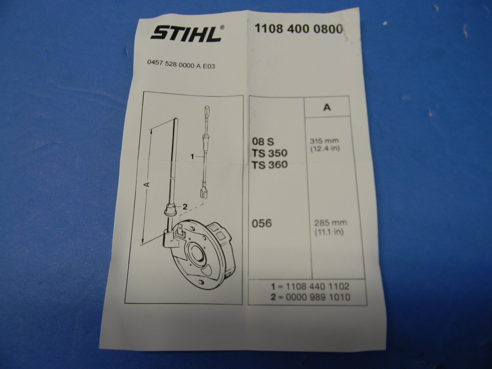 STIHL CUTOFF SAW 08S TS350 TS360 056 SEM COIL NEW OEM STIHL#1108 400 ...
