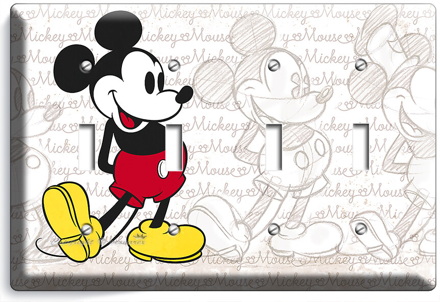 CLASSIC VINTAGE RETRO HAPPY MICKEY MOUSE LIGHT SWITCH OUTLET WALL PLATE ...